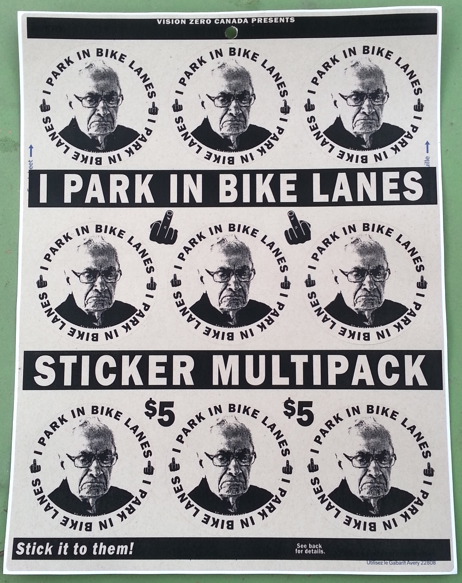 “I park in bike lanes” sticker multipack | Vision Zero Canada