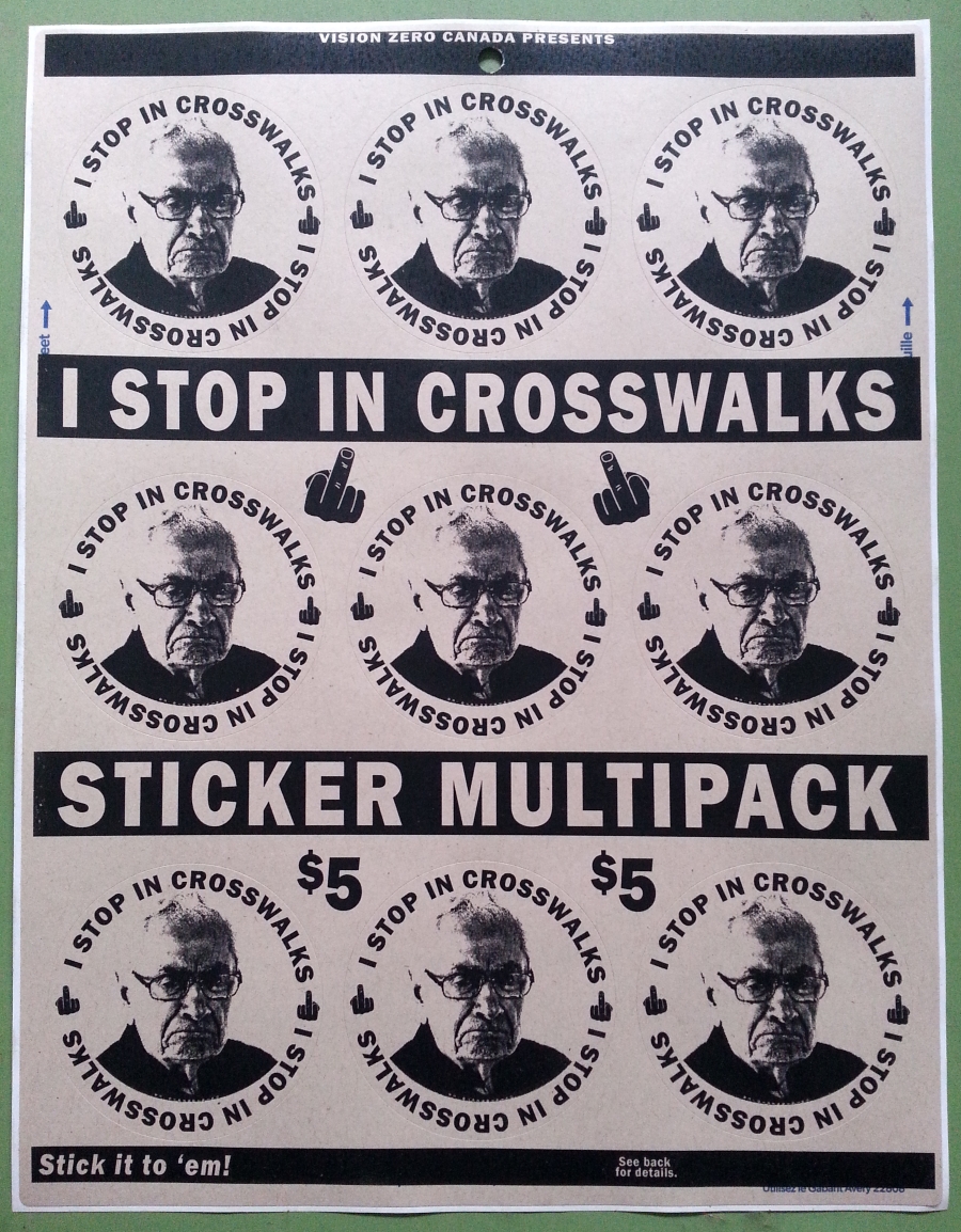 “I stop in crosswalks” sticker multipack | Vision Zero Canada