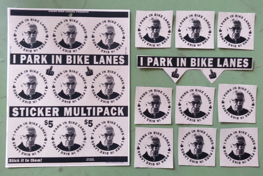 “I park in bike lanes” sticker multipack | Vision Zero Canada