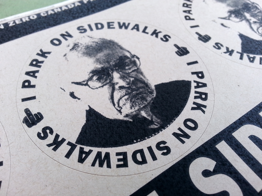 “I park on sidewalks” sticker multipack | Vision Zero Canada